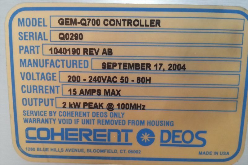 COHERENT DEOS CONTROLLER QEM-Q700