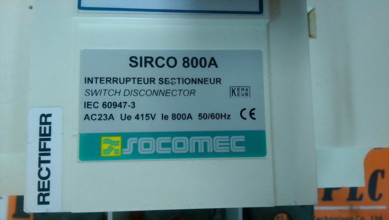SOCOMEC SIRCO 800A IEC 60947-3 LOAD BREAK SWITCH
