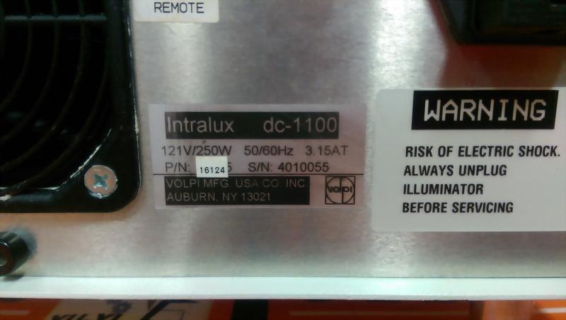 INTRALUX DC-1100 LIGHT SOURCE