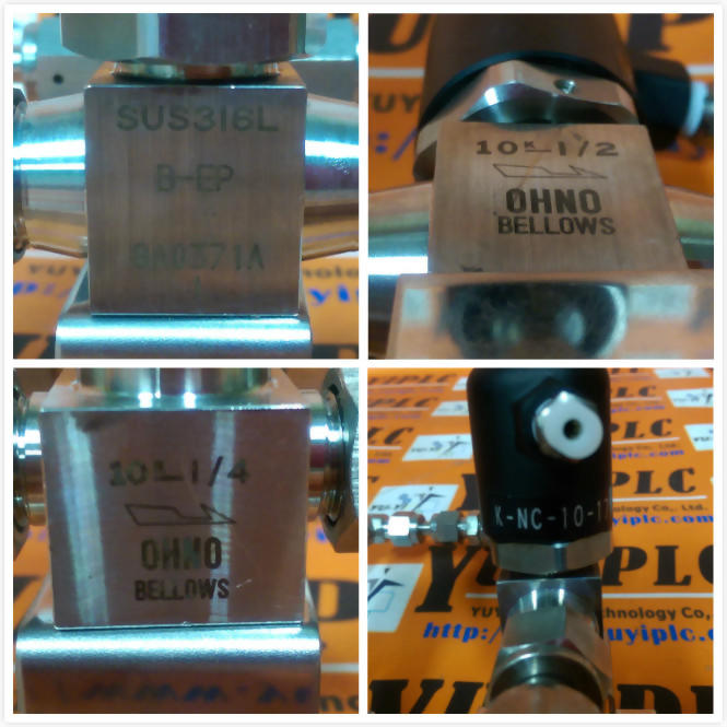 OHNO ½ BELLOWS VALVE MODEL: SUS316L, WITH K-NC-10-17