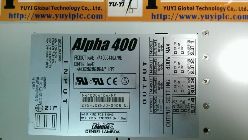 DENSEI-LAMBDA ALPHA400 MA4000440A/ME POWER SUPPLY