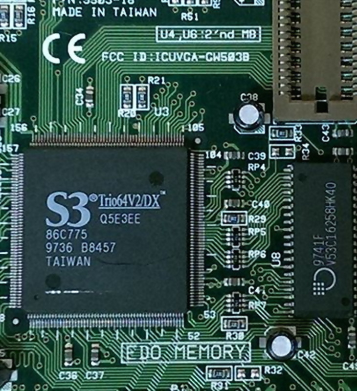 ICUVGA-GW503B CARDEX S3 TRI064V2/DX 86C775 PCI VGD CARD