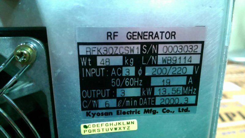 KYOSAN RFK30ZCSW1 3KW RF GENERATOR