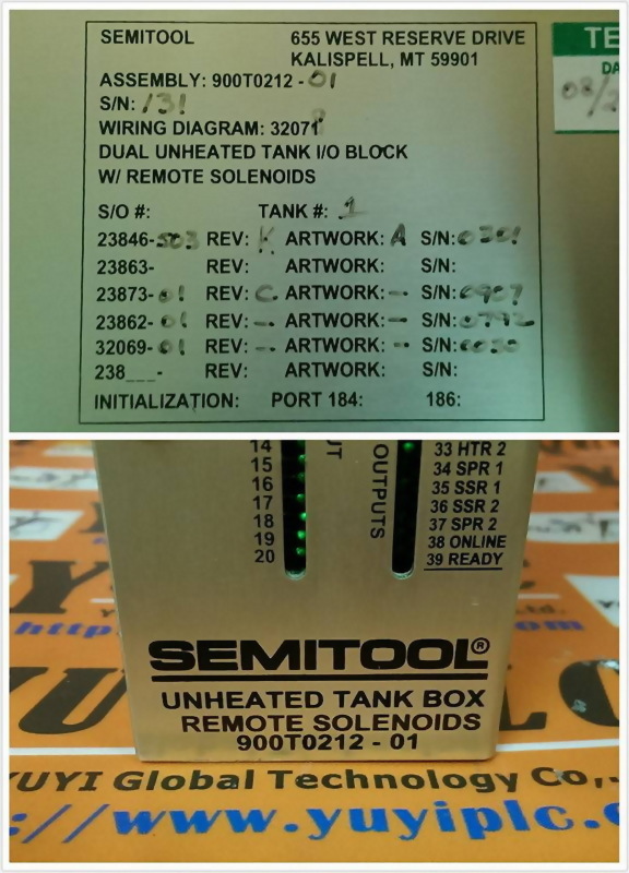 SEMITOOL 900T0212-01 UNHEATED TANK BOX REMOTE SOLENOIDS