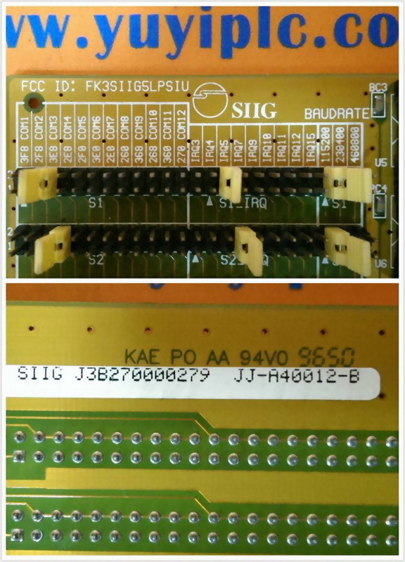 SIIG FCC ID: FK3SIIG5LPSIU JJ-A40012-B SERIAL CARD