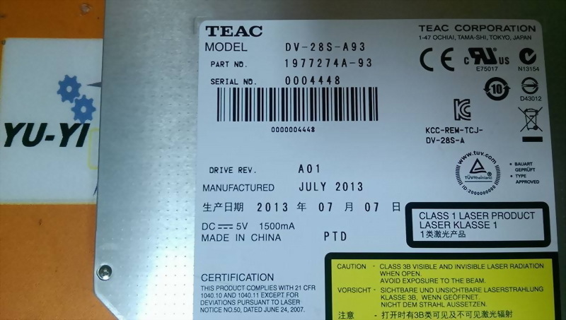 TEAC DV-28S-A93 P/N 1977274A-93 DVD-ROM