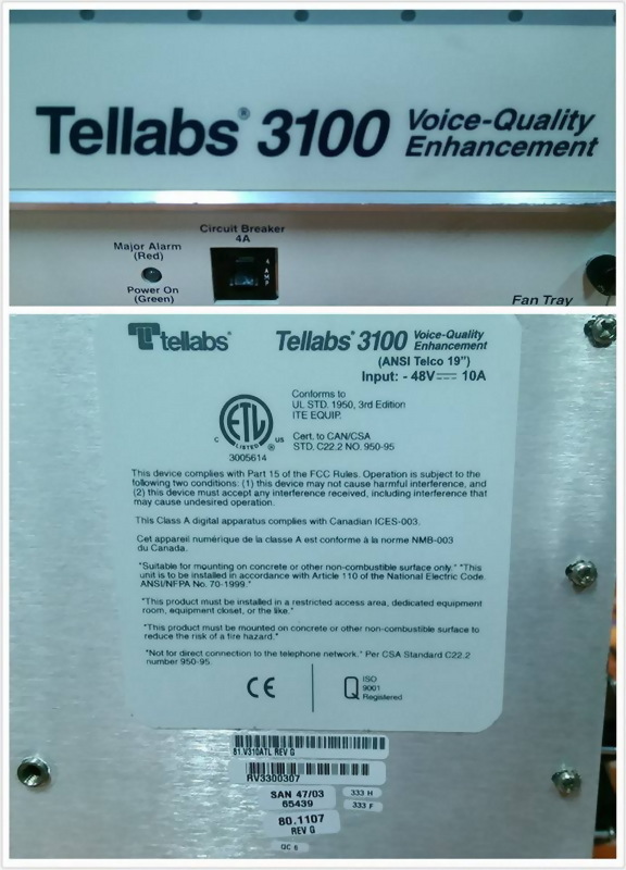 TELLABS 80.1107 REV.G TELLABS 3100 VOICE-QUALITY ENHANCEMENT
