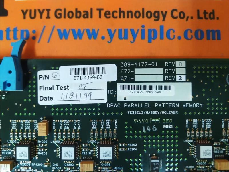 CREDENCE 671-4359-02 REV.A DPAC PARALLEL PATTERN MEMORY CARD