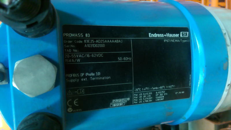 ENDRESS HAUSER 83E25-AD2SAAAAABAJ PROMASS 83 FLOW METER