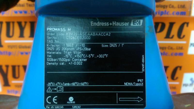 ENDRESS HAUSER 83M25-ASEAABAACCA2 PROMASS M FLOW METER