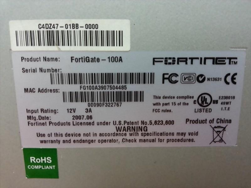 FORTINET FORTIGATE-100A FIREWALL FG100A3907504485