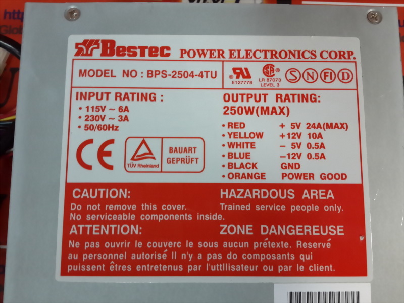 BESTEC POWER BPS-2504-4TU POWER SUPPLY