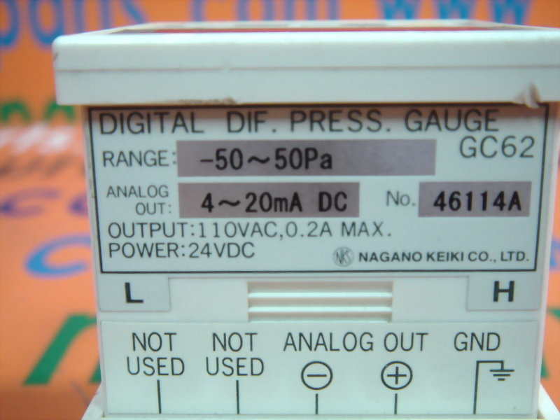 NAGANO KENKI DIGITAL DIFFERENTIAL PRESS GAUGE GC62(RANGE -50~50PA)