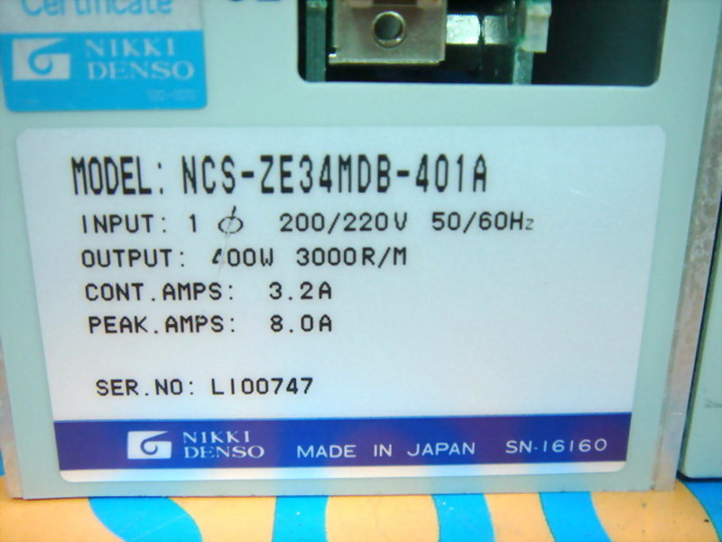 NIKKI DENSO NC SERVO CONTROLLER NEXSRT NCS-ZE34MDB-401A