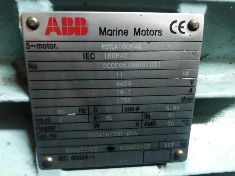 ABB MARINE MOTOR 3-MOTOR M2QA160M4A IEC 160M42 11KW 117KG