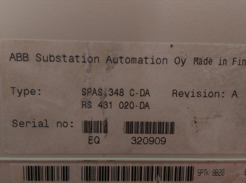 ABB SPAS 348 C-DA FEEDER TERMINAL