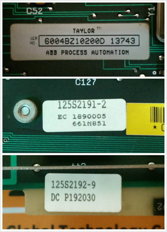 TAYLOR ABB 6004BZ10200D CONTROL MODULE CARD