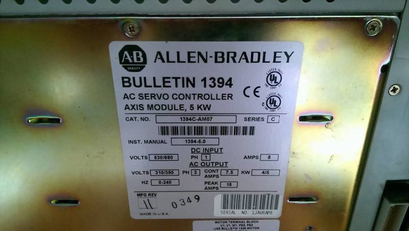 A-B 1394C-AM07 AC SERVO CONTROLLER AXIS MODULE