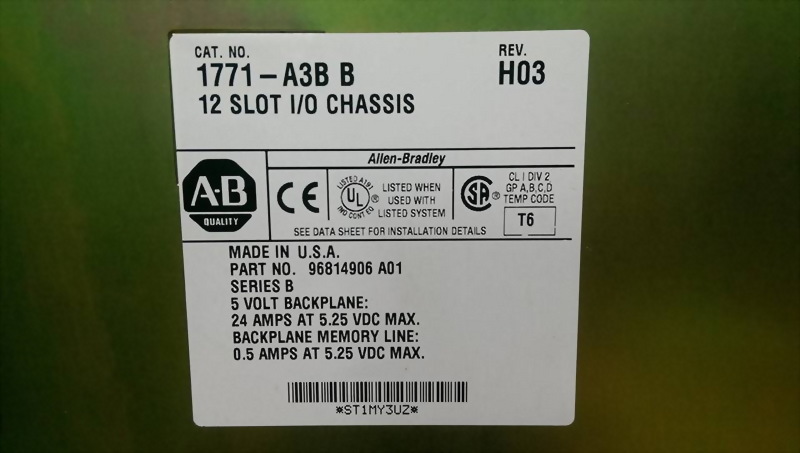 A-B 1771-A3B B 12 SLOT I/O CHASSIS