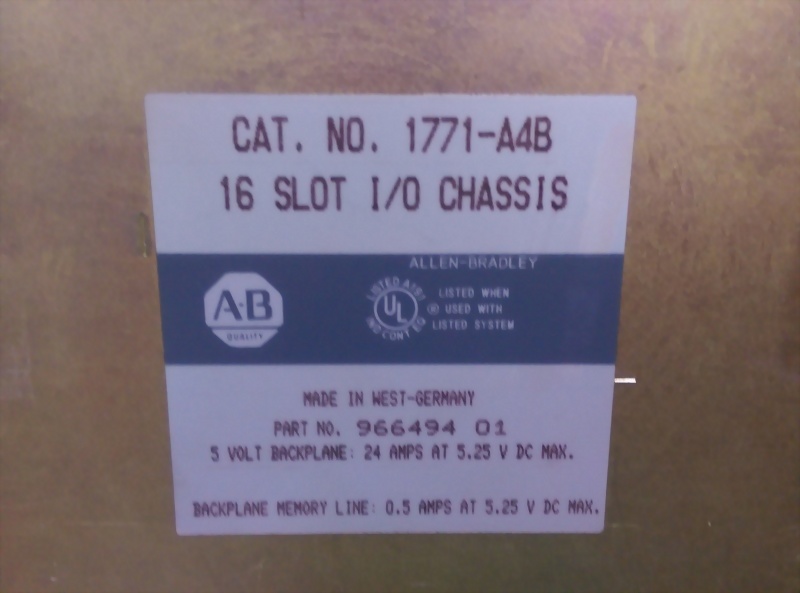 A-B CAT.NO.1771-A4B 16 SLOT I/O CHASSIS