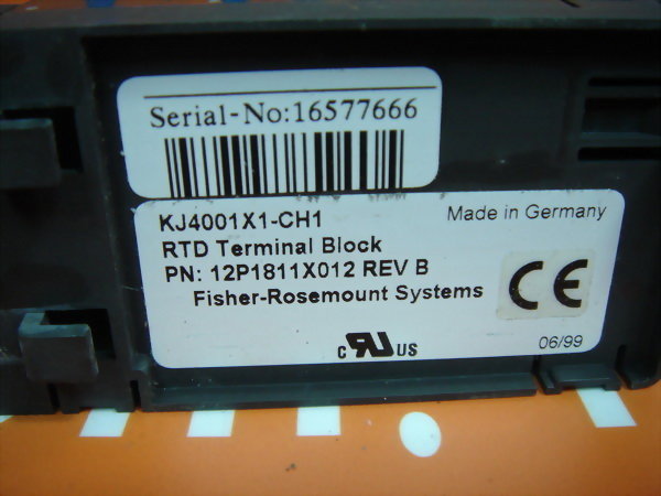 FISHER ROSEMOUNT DELTAV KJ4001X1-CH1 / 12P1811X012 RTD TERMINAL BLOCK