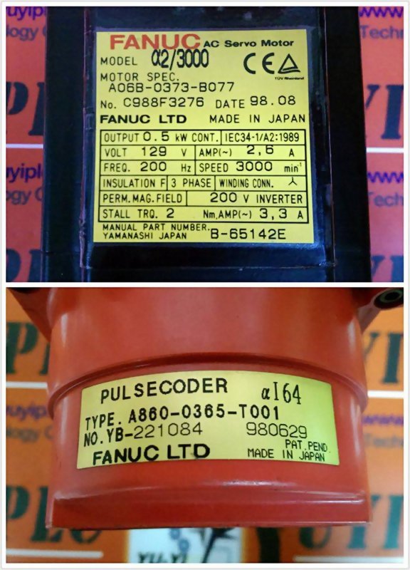 FANUC A2/3000 A06B-0373-B077 AC SERVO MOTOR