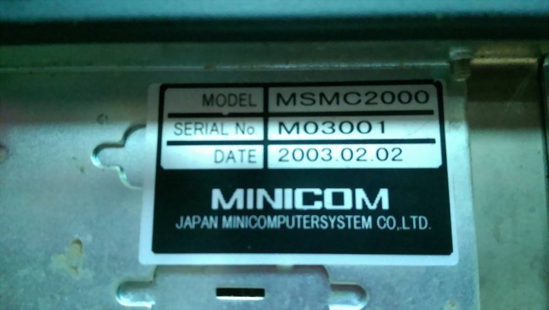 JAPAN MINICOMPUTERSYSTEM MINICOM MSMC2000