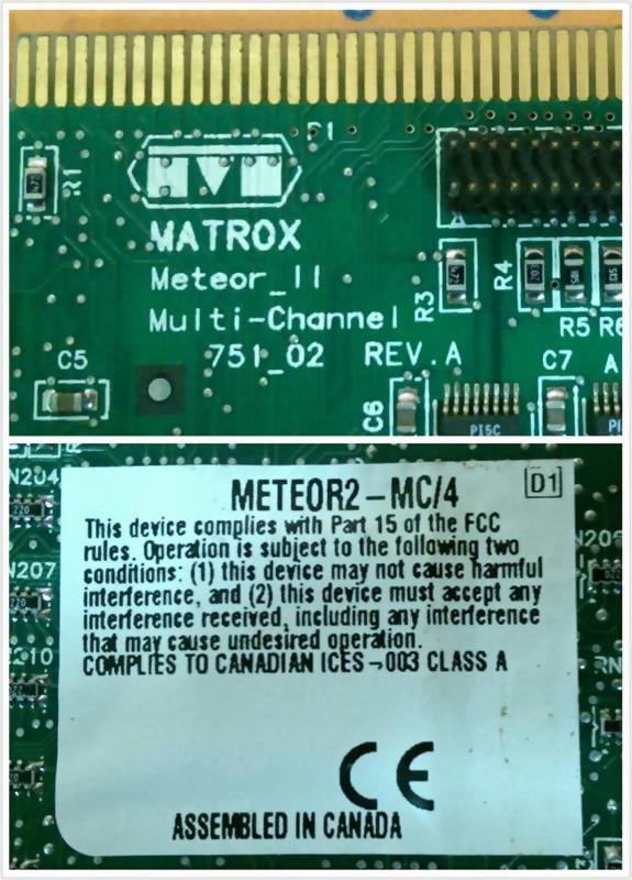 MATROX METEOR2-MC/4 METEORII MULTI-CHANNEL 751-02