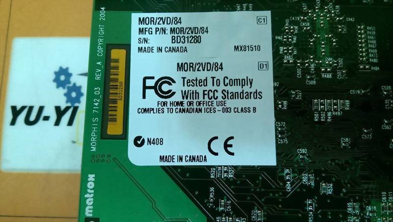 MATROX MORPHIS MOR/2VD/84 PCI-104 FRAME GRABBER BOARD