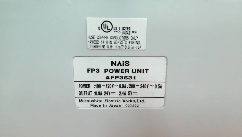 MATSUSHITA NAIS FP3 POWER SUPPLY AFP3631