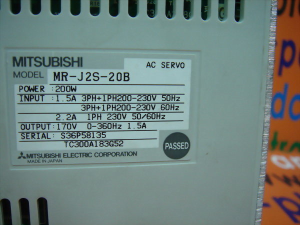 MITSUBISHI MR-J2S-20B SERVO AMPLIFIER 200W 230VAC SSCNET