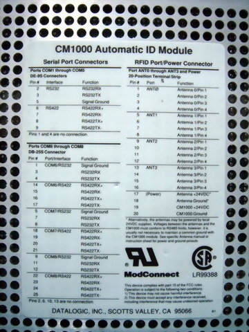 MODICON CM1000 AUTOMATIC ID MODULE COMMUNICATIONS MODULE FOR RF TAG SYSTEM