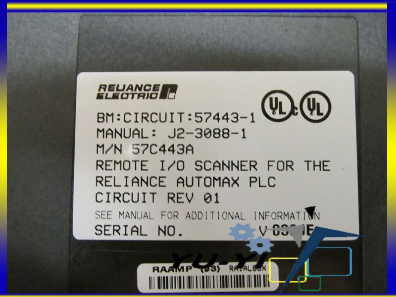 RELIANCE ELECTRIC 57C443A A-B RIO SCANNER INTERFACE FOR AUTOMAX