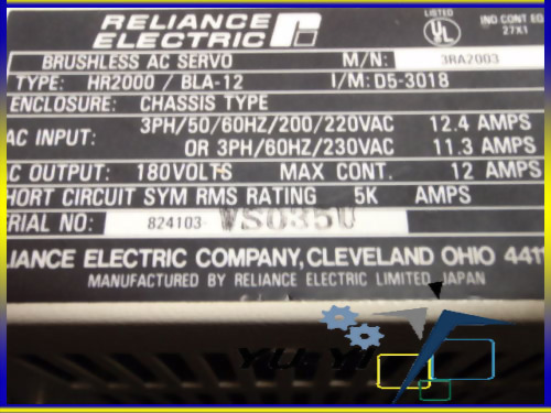 RELIANCE HR2000 BLA-12 ELECTRIC BRUSHLESS AC SERVO DRIVE