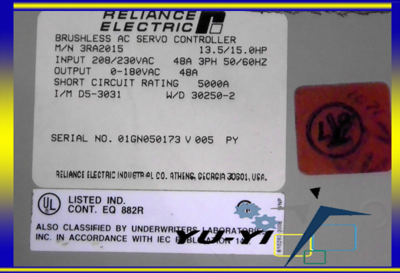 RELIANCE HR2000 BRUSHLESS AC SERVO CONTROLLER 3RA2015