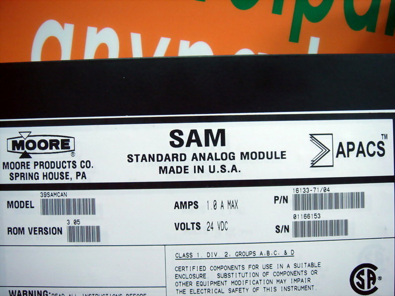 SIEMENS MOORE SAM STANDARD ANALOG MODULE APACS MODEL: 39SAMCAN PN ...