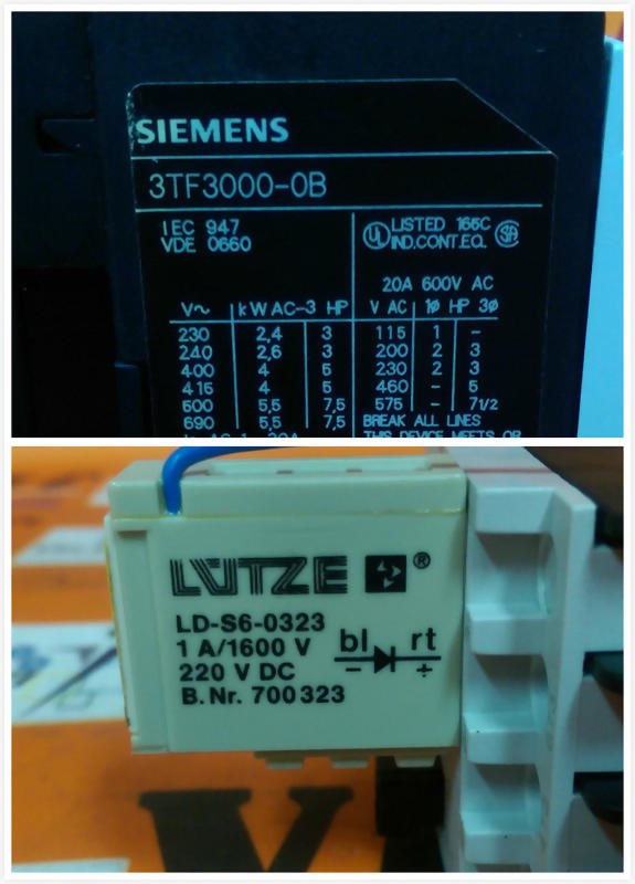 SIEMENS 3TF3000-0B/LD-S6-0323 CONTROL RELAY CONTACTOR