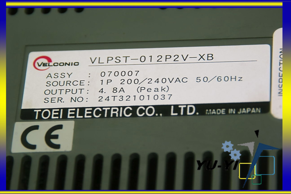 TOEI VELCONIC VLPST-012P2V-XB SERVO DRIVE 4.8A