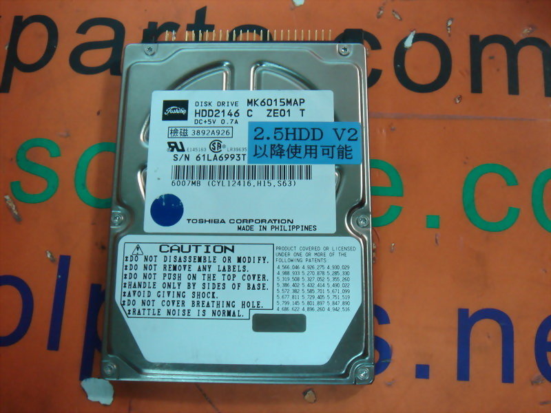 TOSHIBA HDD2146 IDE 2.5 DISK DRIVE MK6015MAP