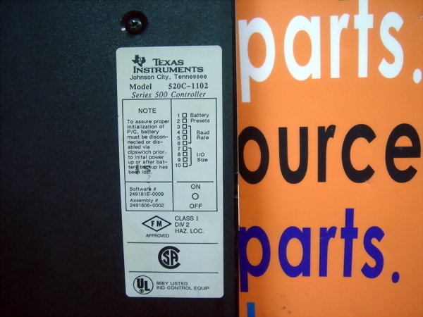 TEXAS INSTRUMENTS / SIEMENS PLC TI 520C-1102 SERIES 500 CONTROLLER
