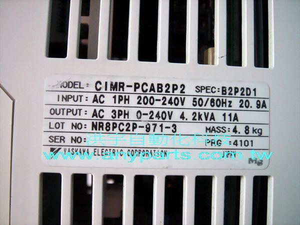 YASKAWA PLC VARISPEED 606PC3 CIMR-PCAB2P2 SPEC:B2P2D1 200V SINGLE PHASE ...