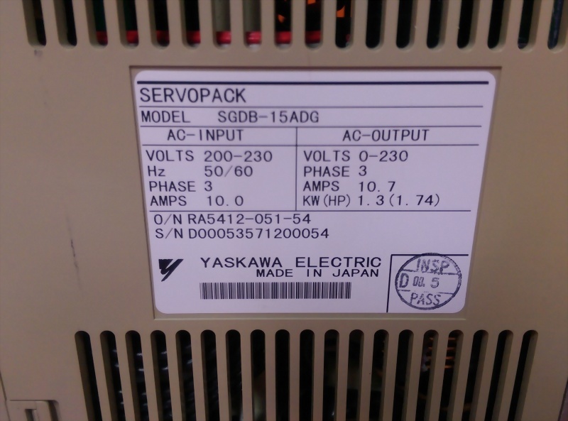 YASKAWA SGDB-15ADG SERVOPACK