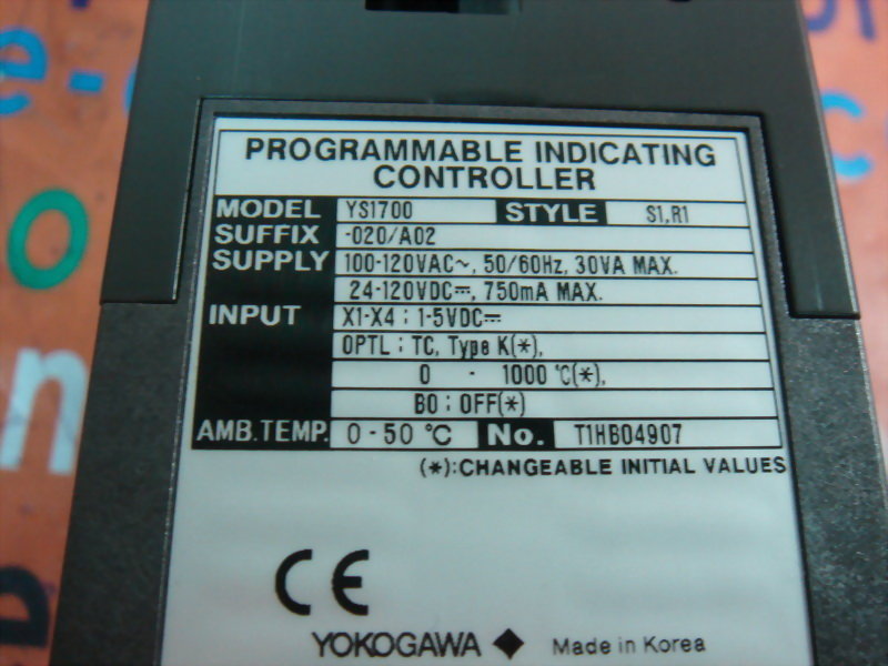 YOKOGAWA PROGRAMMABLE INDICATING CONTROLLER YS1700-020/A02
