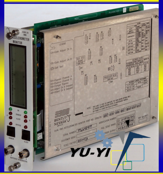 BENTLY NEVADA 3300 26 DUAL RMS ACCELERATOR MONITOR 419
