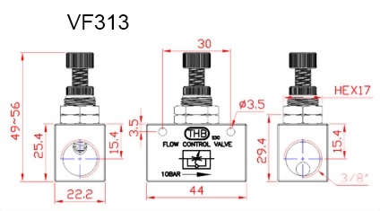 3/8" FLOW CONTROL VALVE