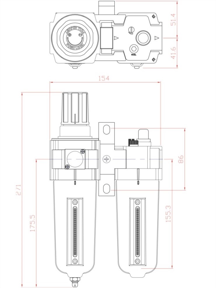 HI-FLOW MODULAR FRL (F/R+L) COMBO