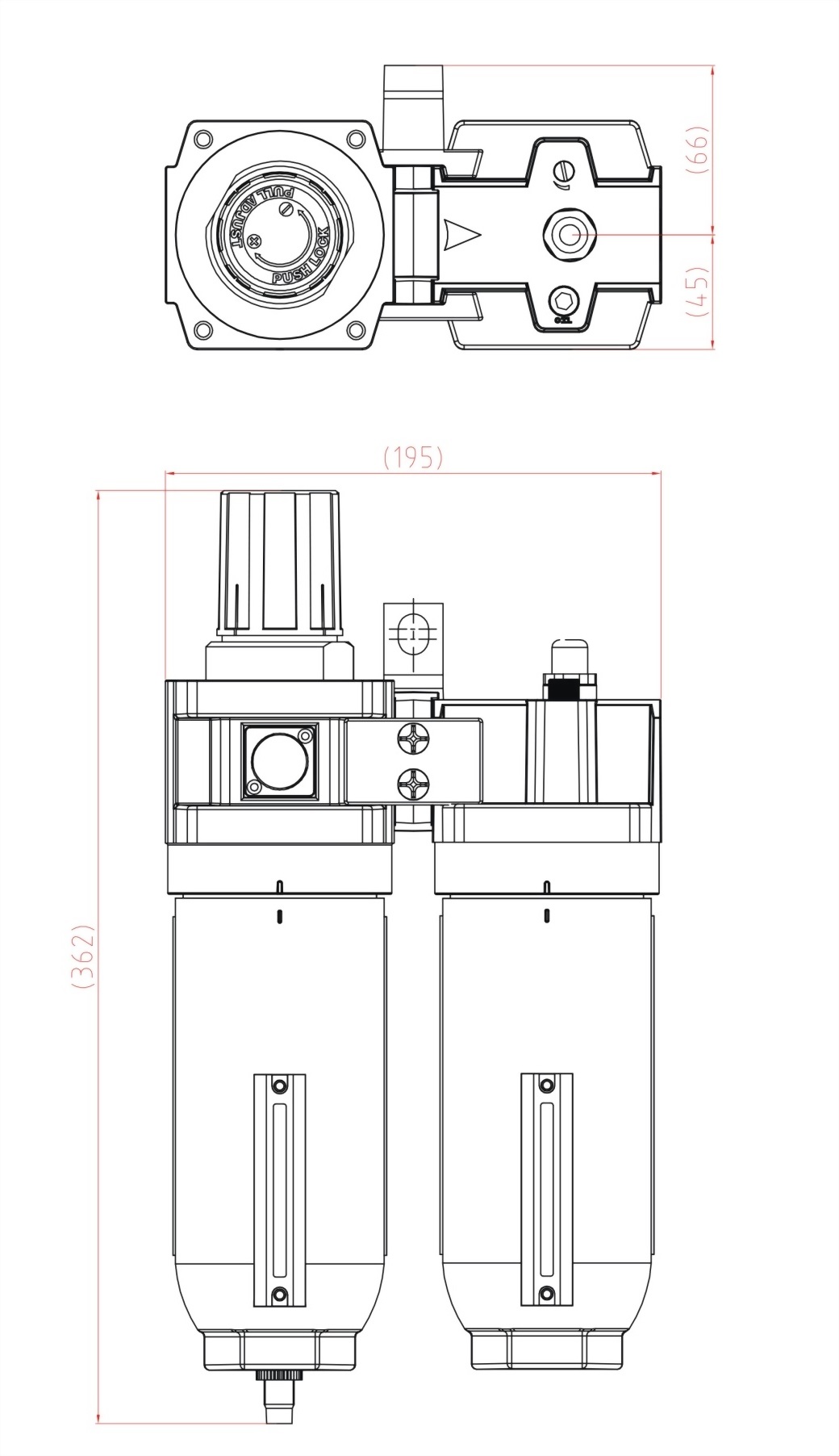 HI-FLOW MODULAR FRL (F/R+L) COMBO