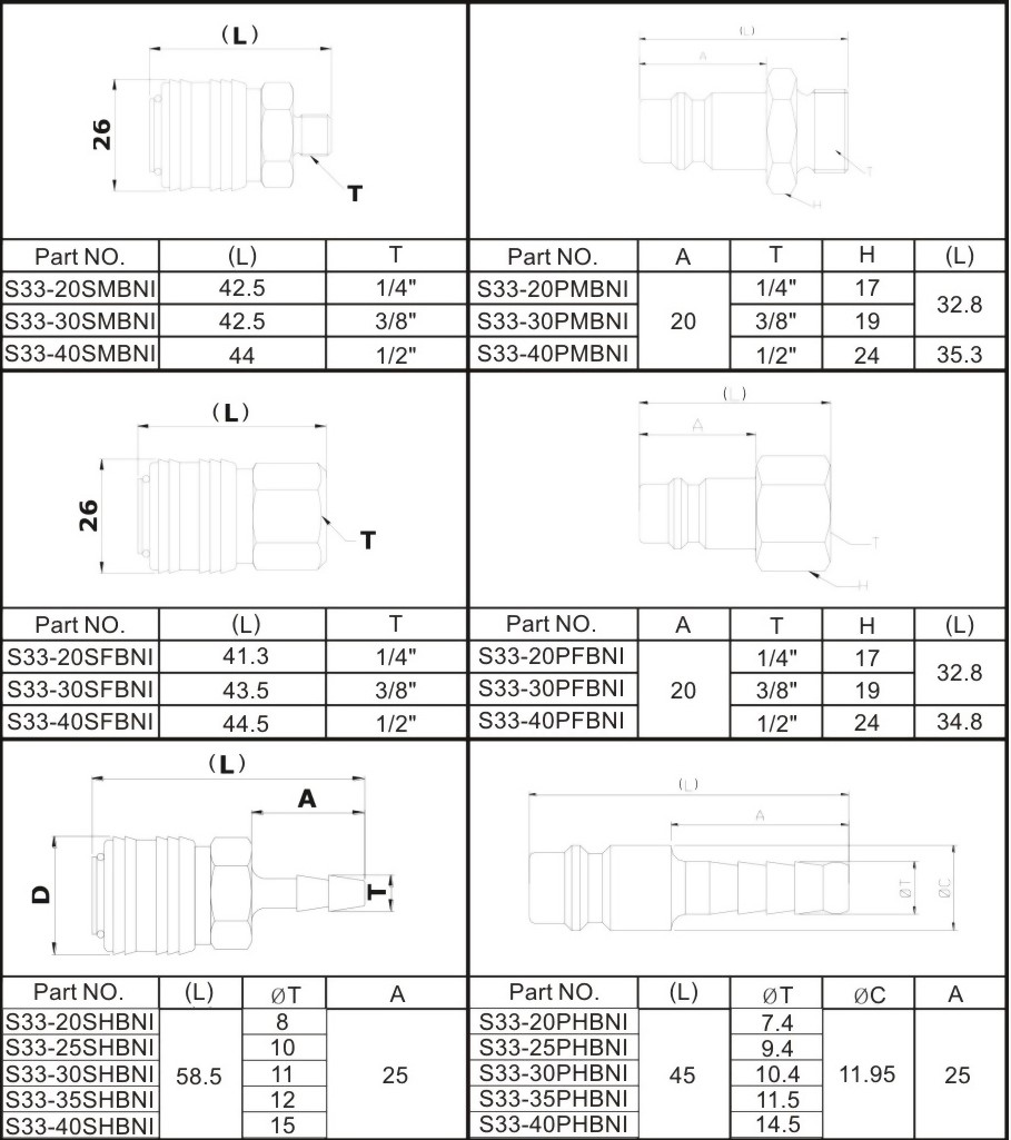 RECTUS 26KB - Male thread