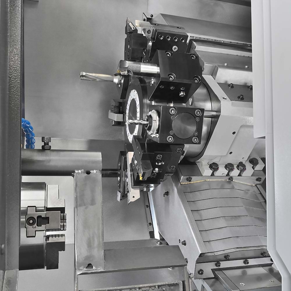 Compact CNC Lathe for Automatic Machining with Y-axis functionality