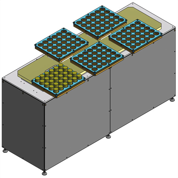 Multi-pallet customized workpiece template rotary work stocker